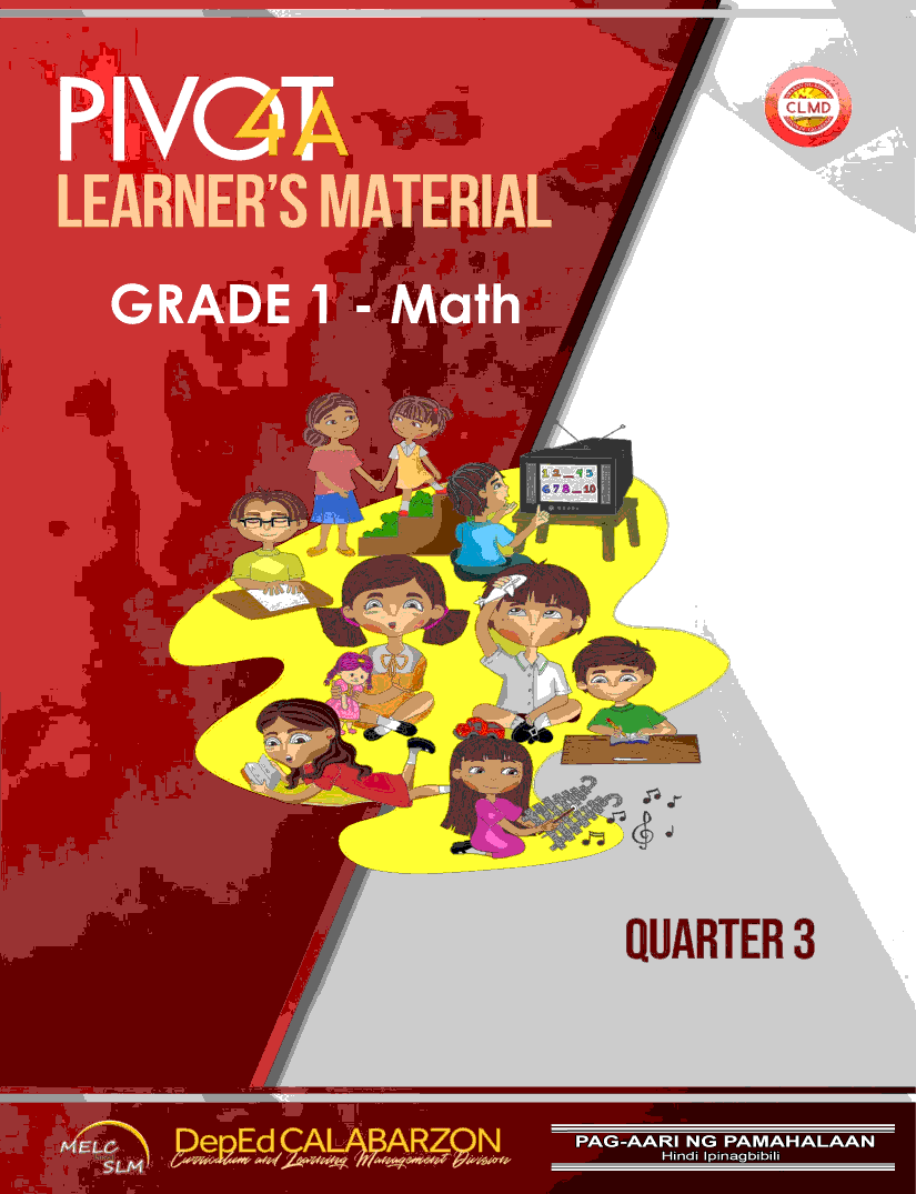Math 1 Module Quarter 3 Grade 1 Modules